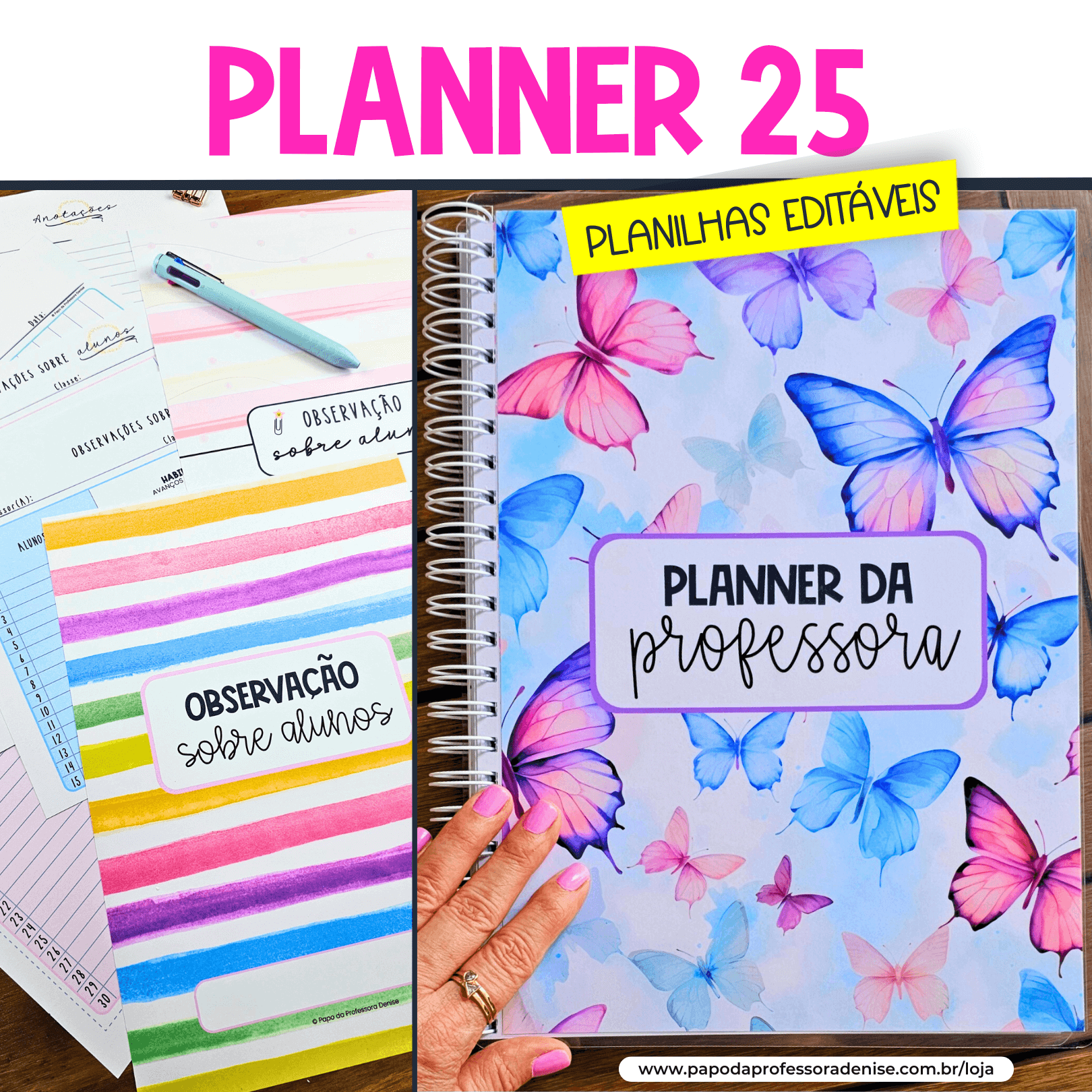 Planner & Cadernos - Papo da Professora Denise